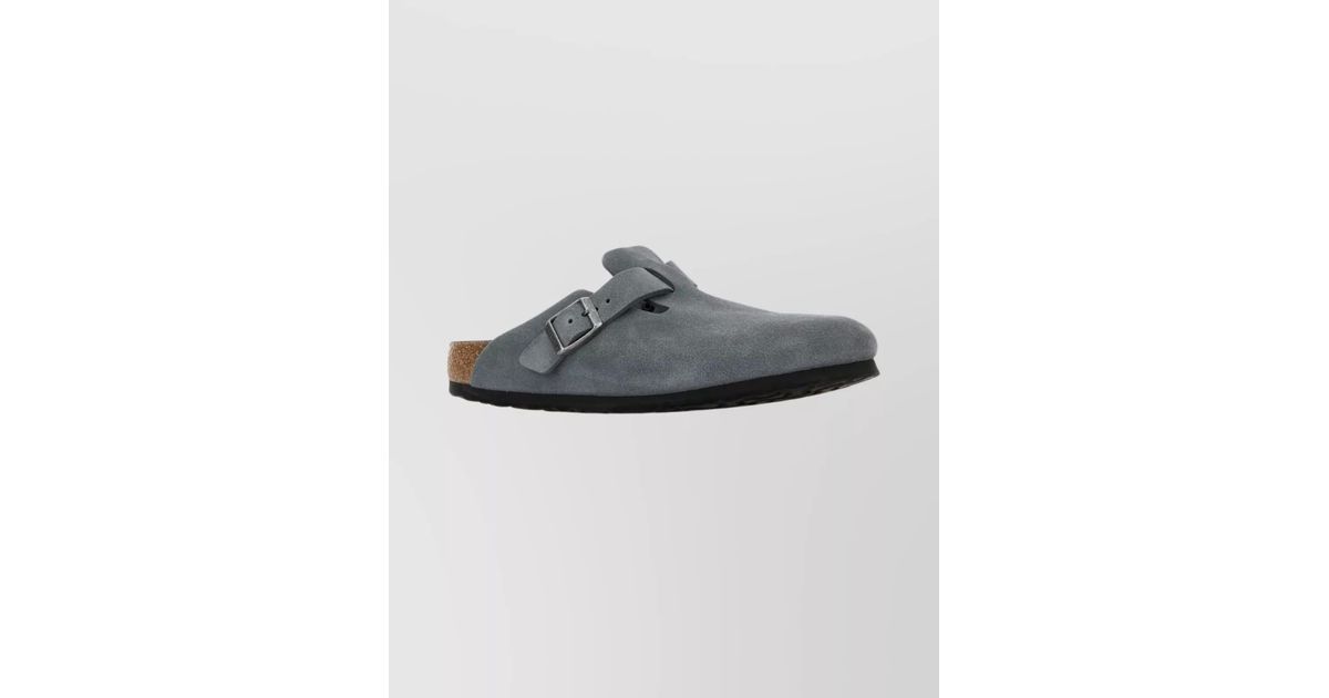 Birkenstock Suede Boston Slippers Featuring Buckle Detail | Lyst UK