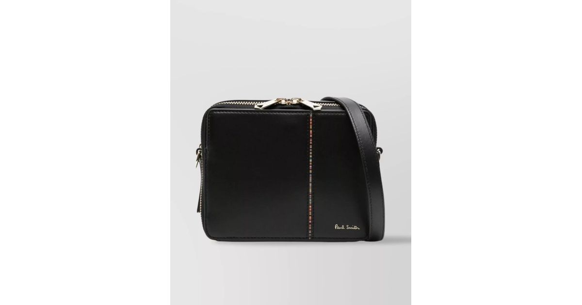 Paul Smith Striped Signature Crossbody Bag in Black | Lyst