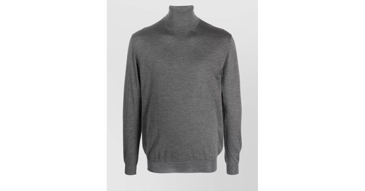 Malo Shaved Cyclist Turtleneck Sweater With Ribbed Finish in Gray for ...
