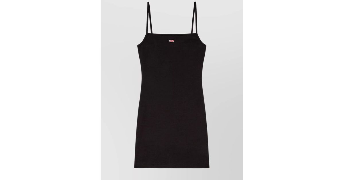 DIESEL Form-Fitting Mini Dress With Shoulder Pads in Black | Lyst