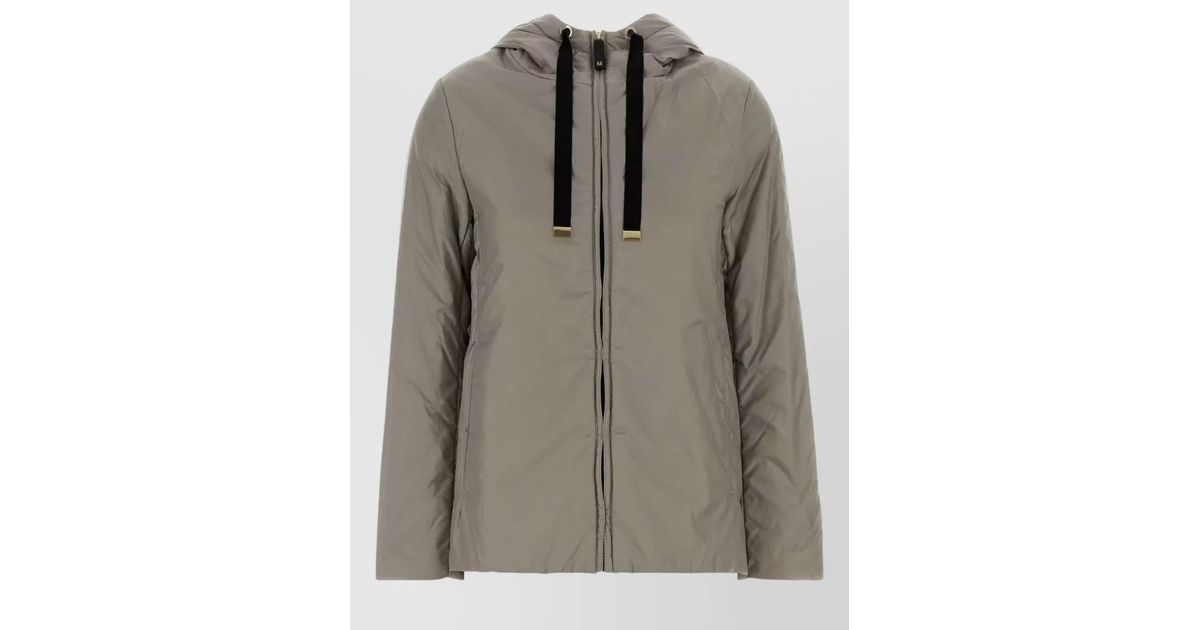 Max Mara Hooded Long Sleeves Quilted Design Jacket in Brown | Lyst UK