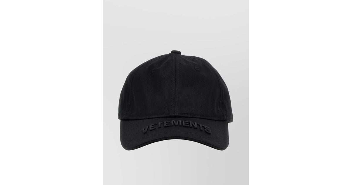Vetements 'Signature' Curved Brim Six-Panel Cap in Blue | Lyst