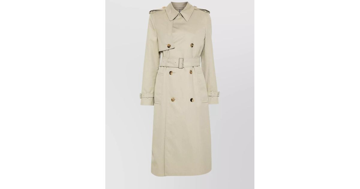 Burberry Gabardine Raincoat Detachable Belt in Natural | Lyst