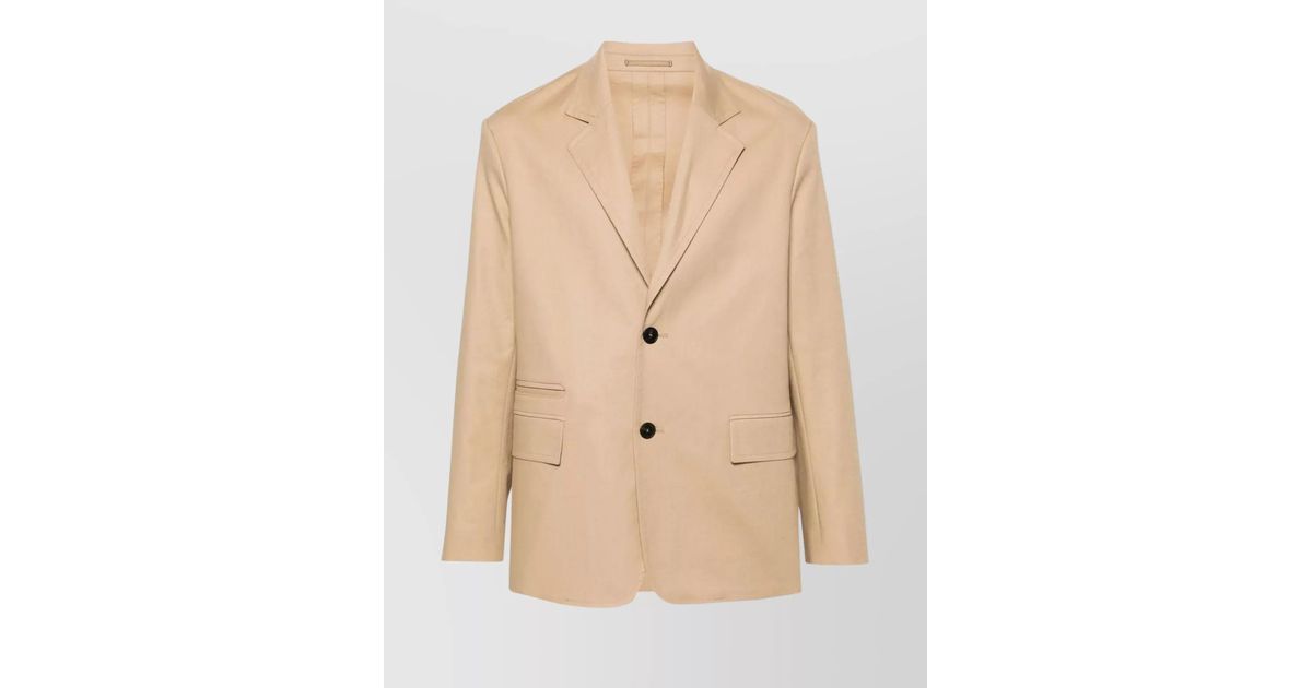Lanvin Tailored Jacket With Back Vent And Flap Pockets in Natural for ...