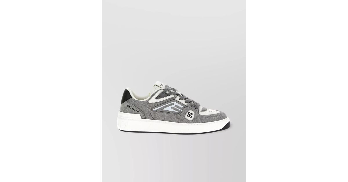 Balmain 'Skate Court' Sneakers Collar Padded in Metallic for Men | Lyst UK