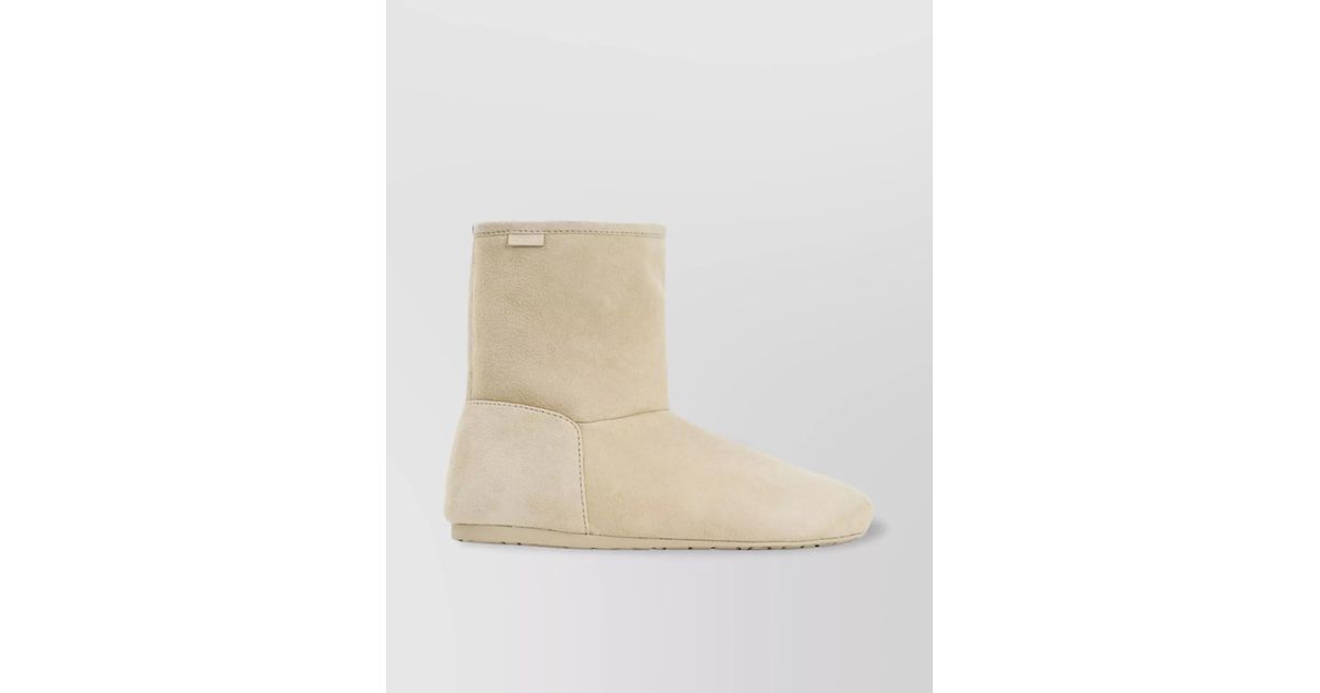 Loewe Suede Lago Ankle Boots in Natural | Lyst