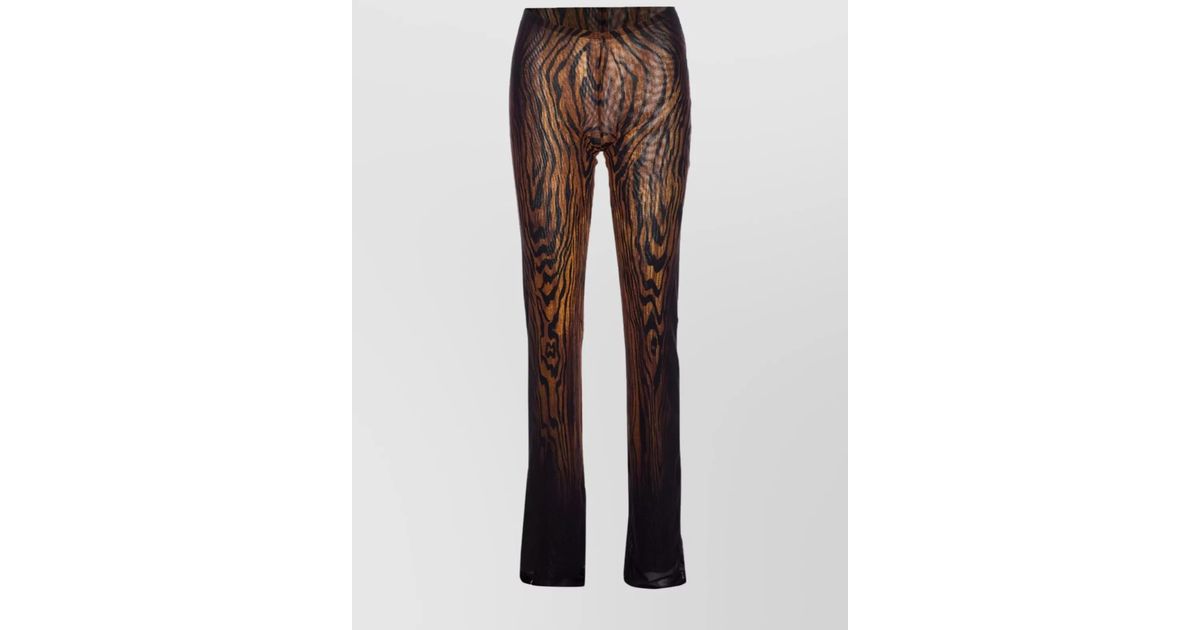 Jean Paul Gaultier Animal Print Sheer Fabric Trousers in Brown | Lyst UK