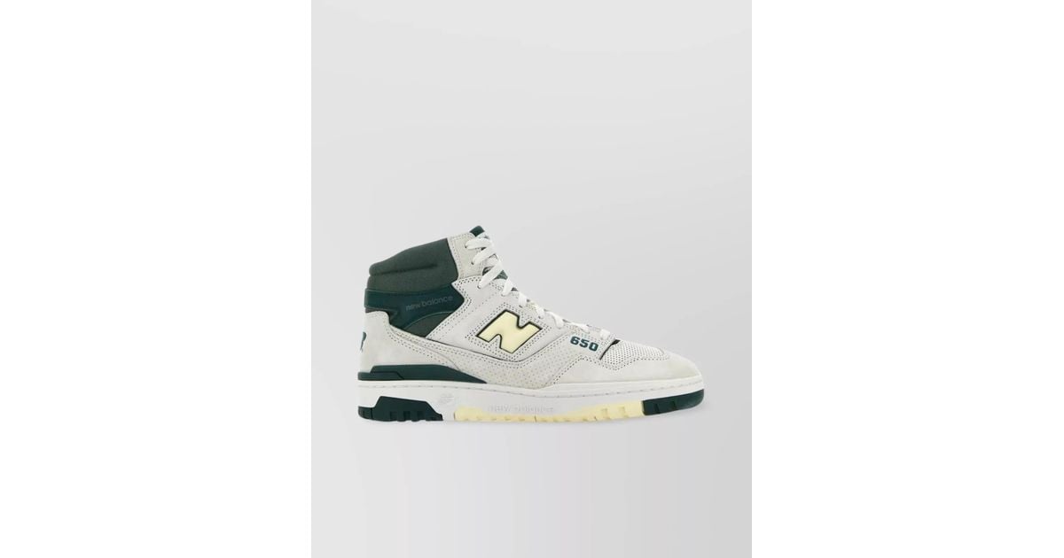 New Balance Leather And Suede High-Top Sneakers in White | Lyst