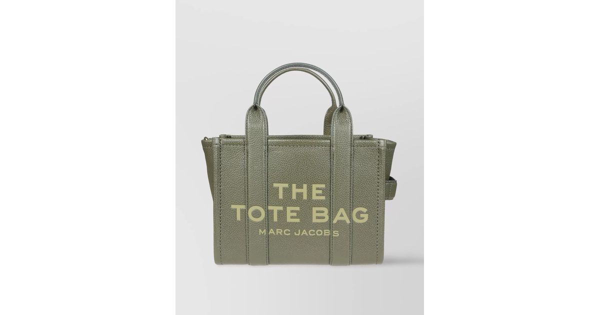 Marc Jacobs Compact Grained Texture Tote Bag in Green | Lyst