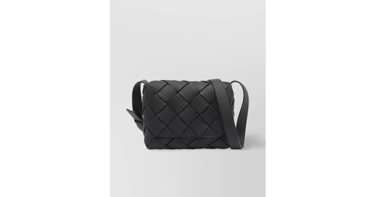 Bottega Veneta Woven Rectangular Shoulder Bag in Black for Men | Lyst