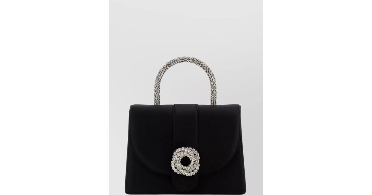Mach & Mach Galaxy Satin Handbag Clasp Handle Shape in Black | Lyst