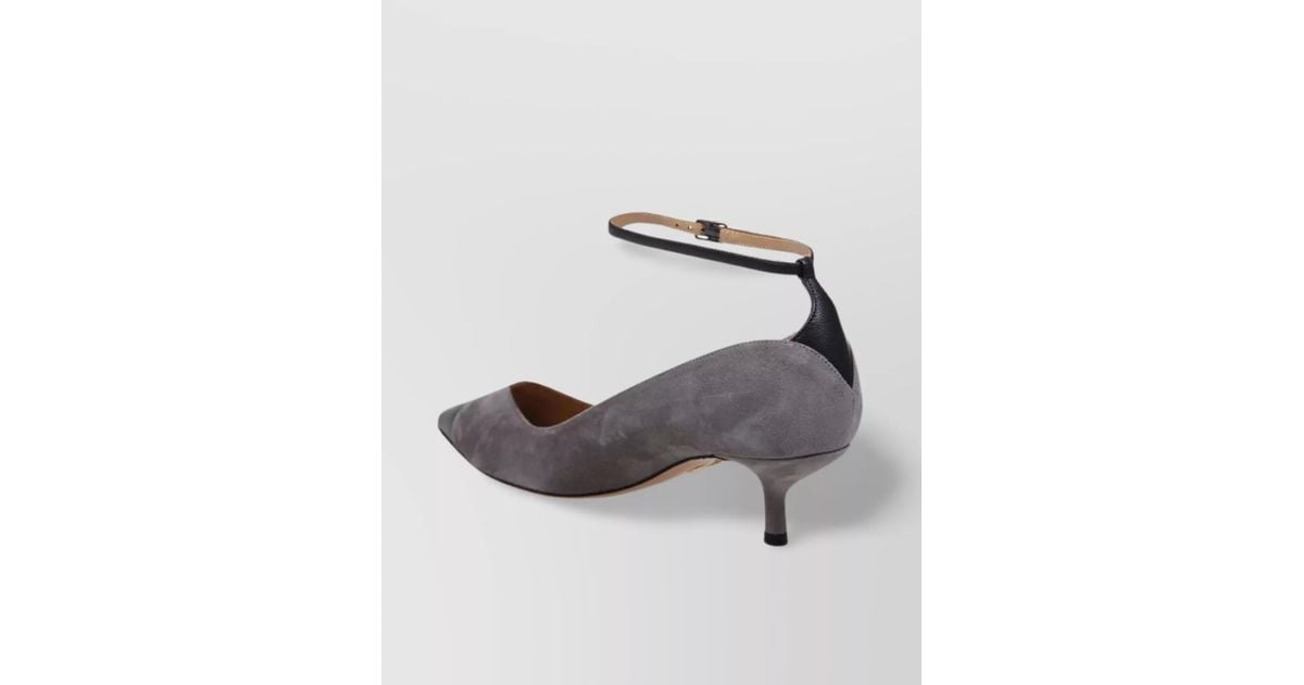 Aquazzura Kitten Heel Pointed Toe Two-Tone Pumps in Gray | Lyst