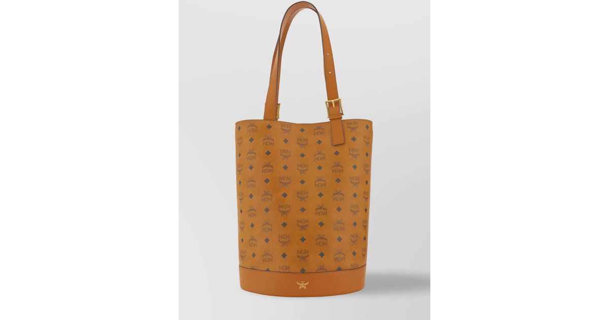 MCM Aren Tote Bucket Bag in Brown | Lyst