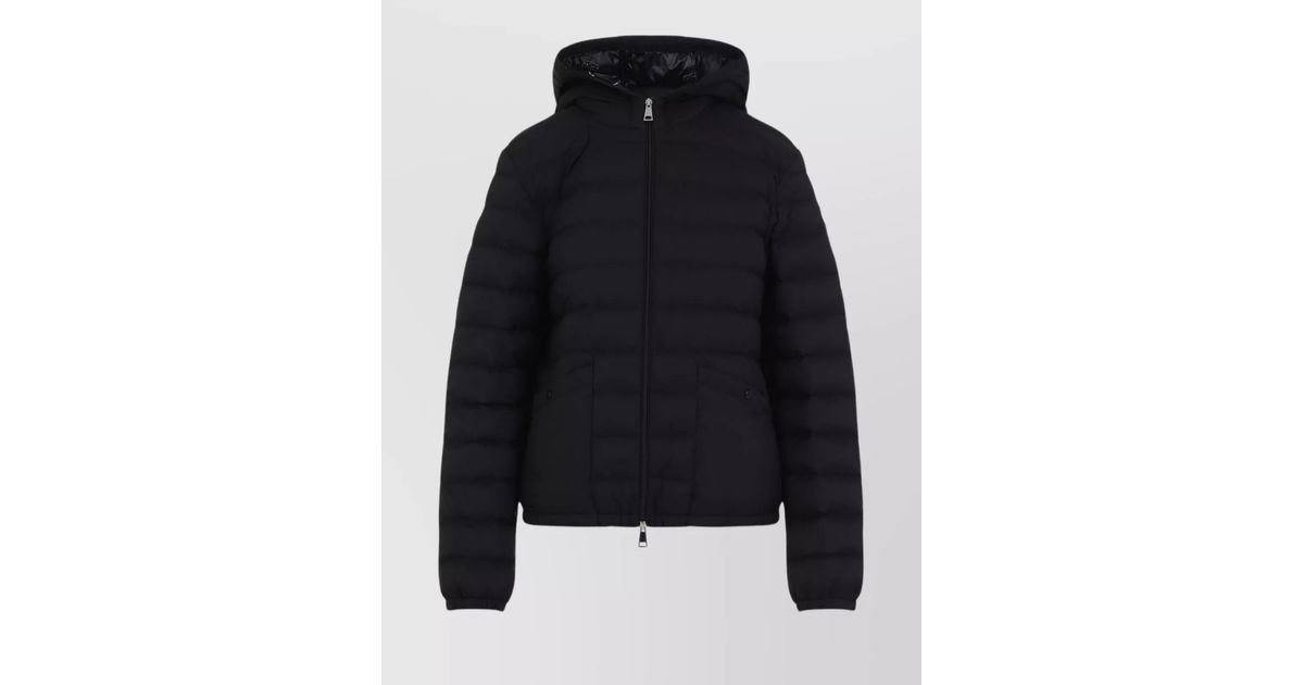 Moncler Quilted Polyamide Jacket With Hood And Side Pockets in Blue | Lyst