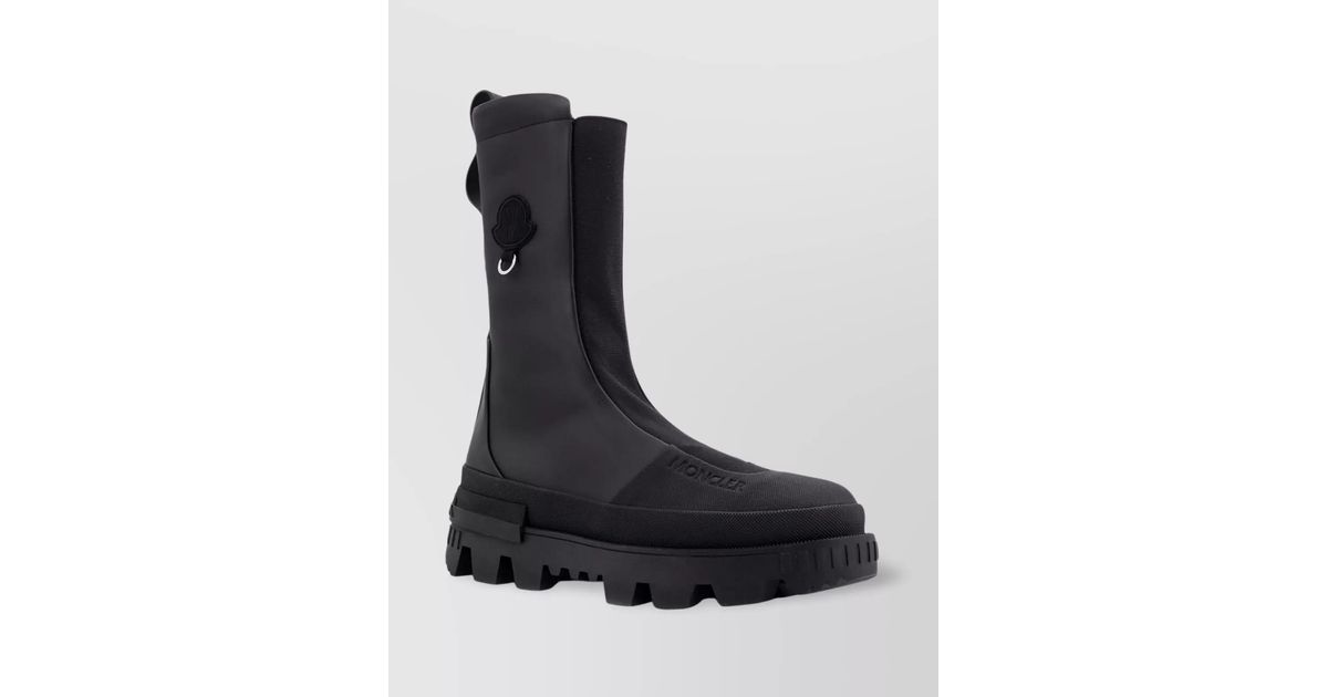 Moncler Genius Leather Boots in Black | Lyst