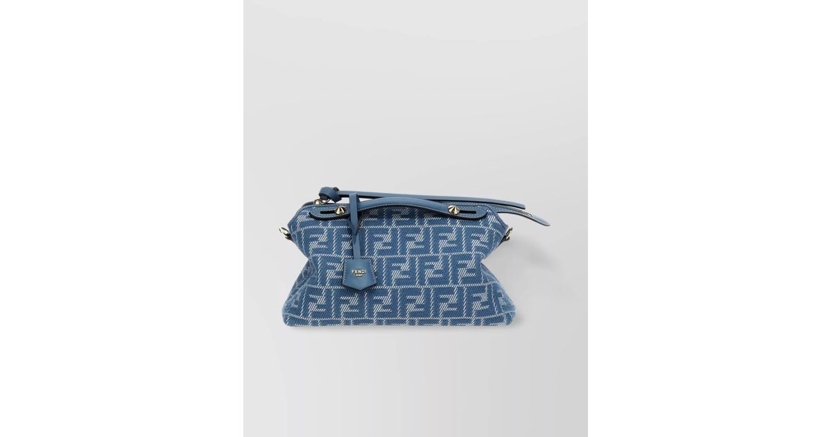 Fendi Soft Medium Shoulder Bag With Metal Studs in Blue | Lyst