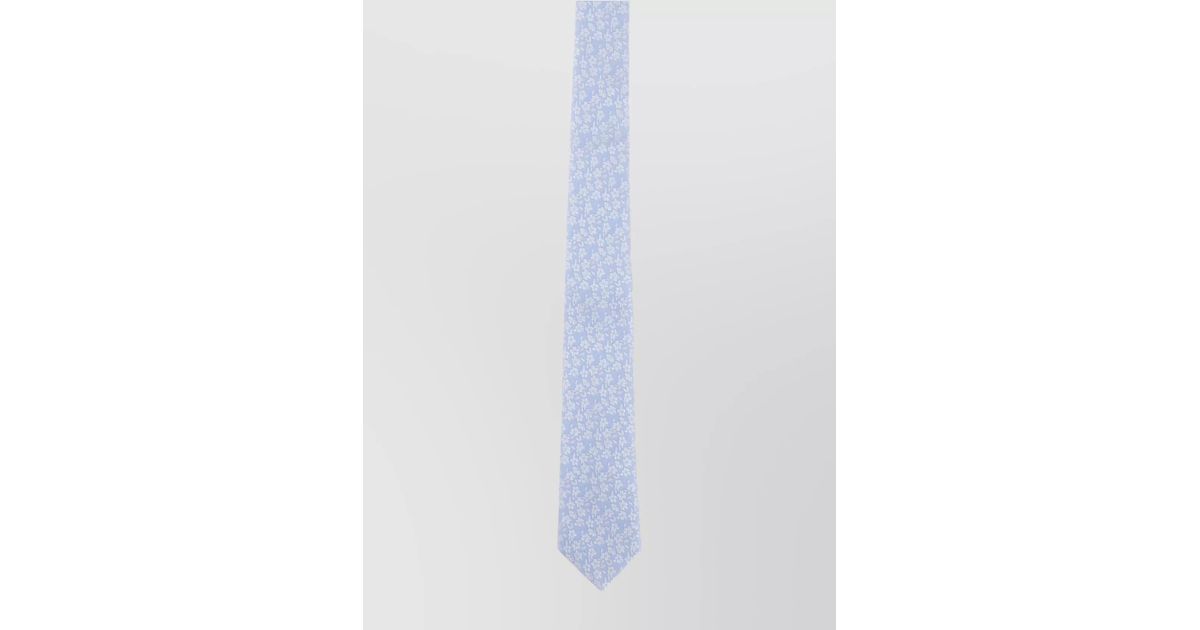Paul Smith Silk Tie With Embroidered Floral Pattern in White for Men | Lyst