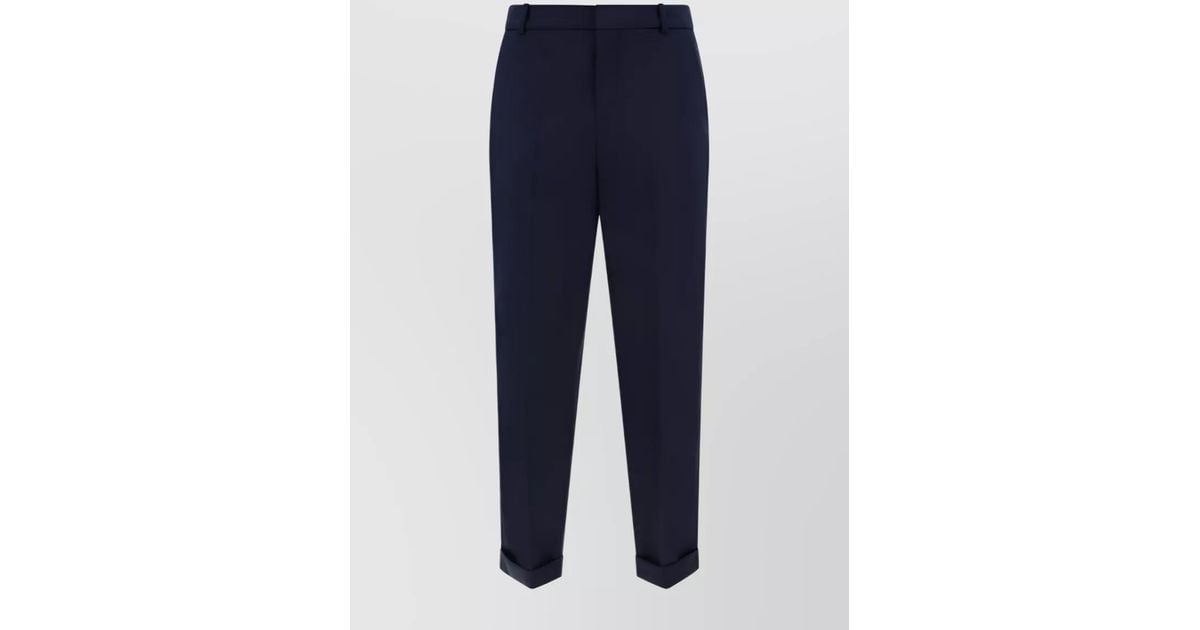 Balmain Cotton Wool Cropped Trousers in Blue for Men | Lyst UK