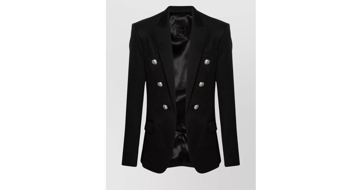 Balmain Tailored Blazer Wool Rear Vent in Black for Men | Lyst