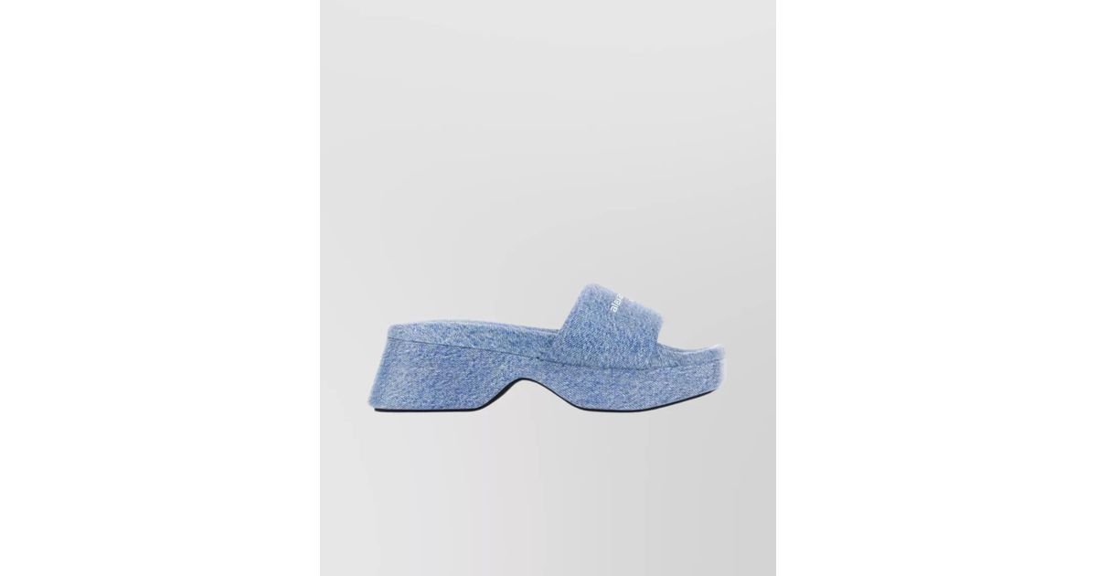 Alexander Wang Leather Print Float Slippers in Blue | Lyst