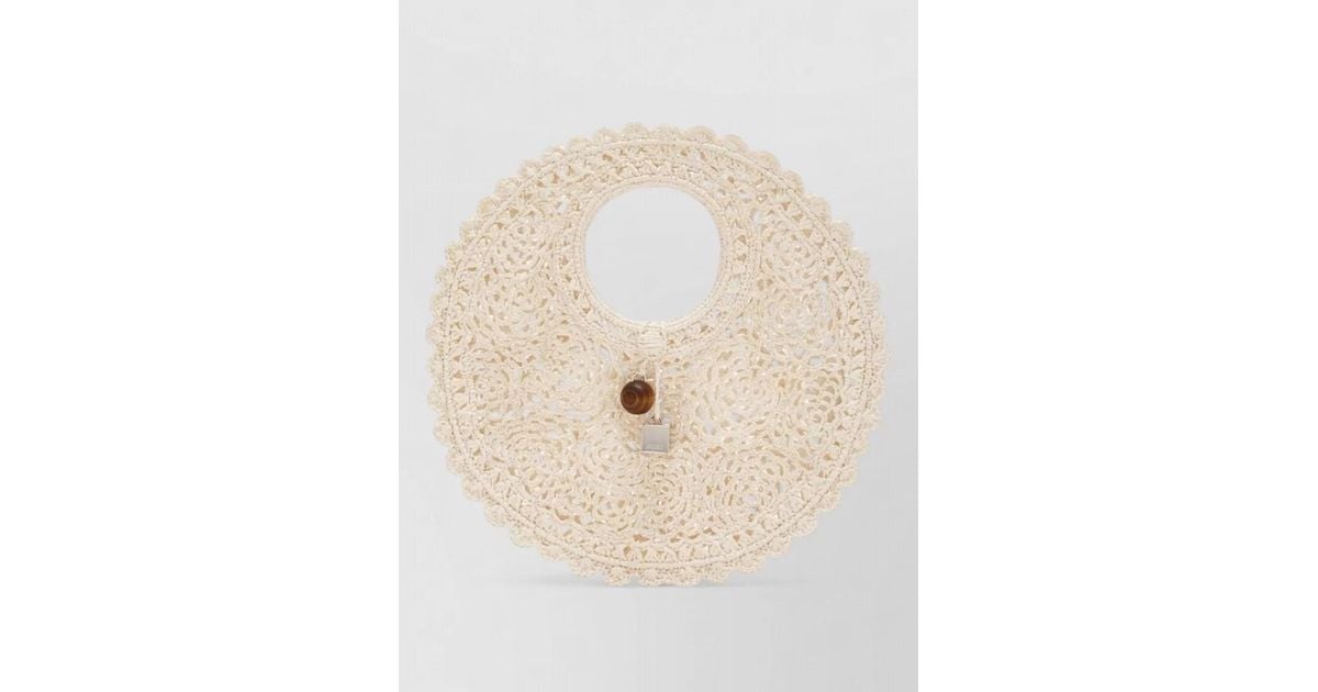 Jacquemus Small Round Spiaggia Crochet Handbag in Natural | Lyst