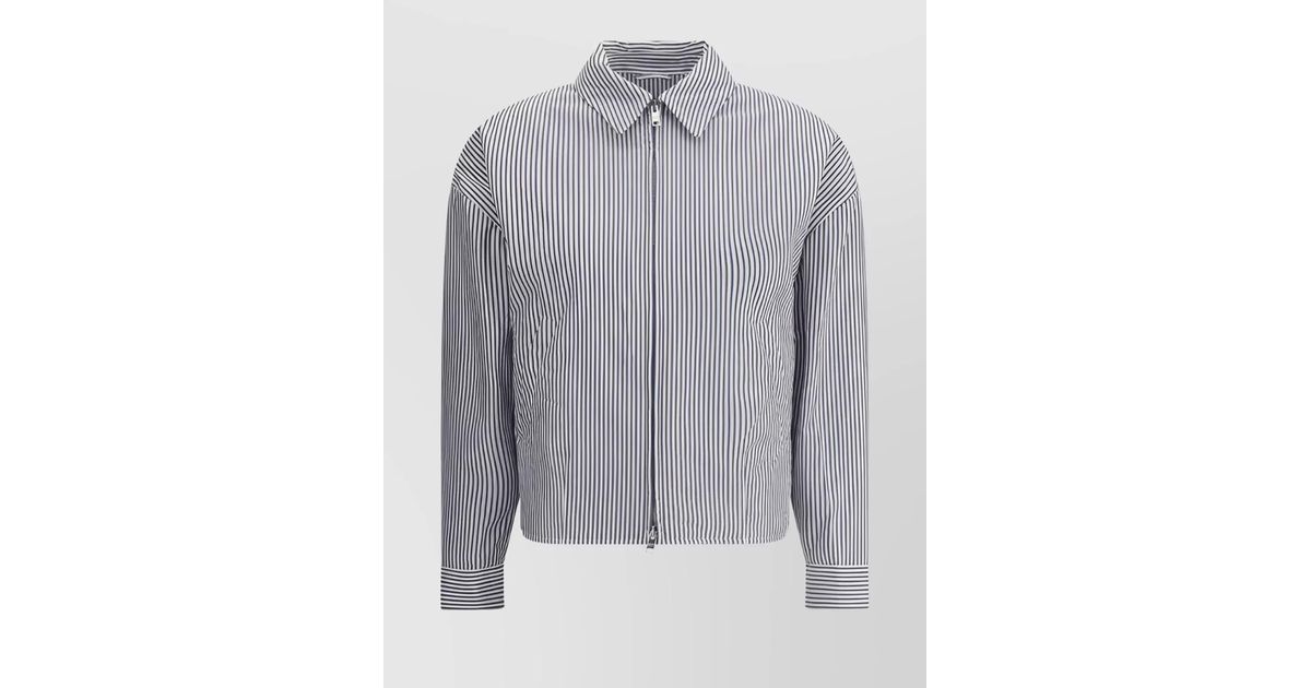 Prada Striped Zip Jacket Sporty Design in Gray | Lyst