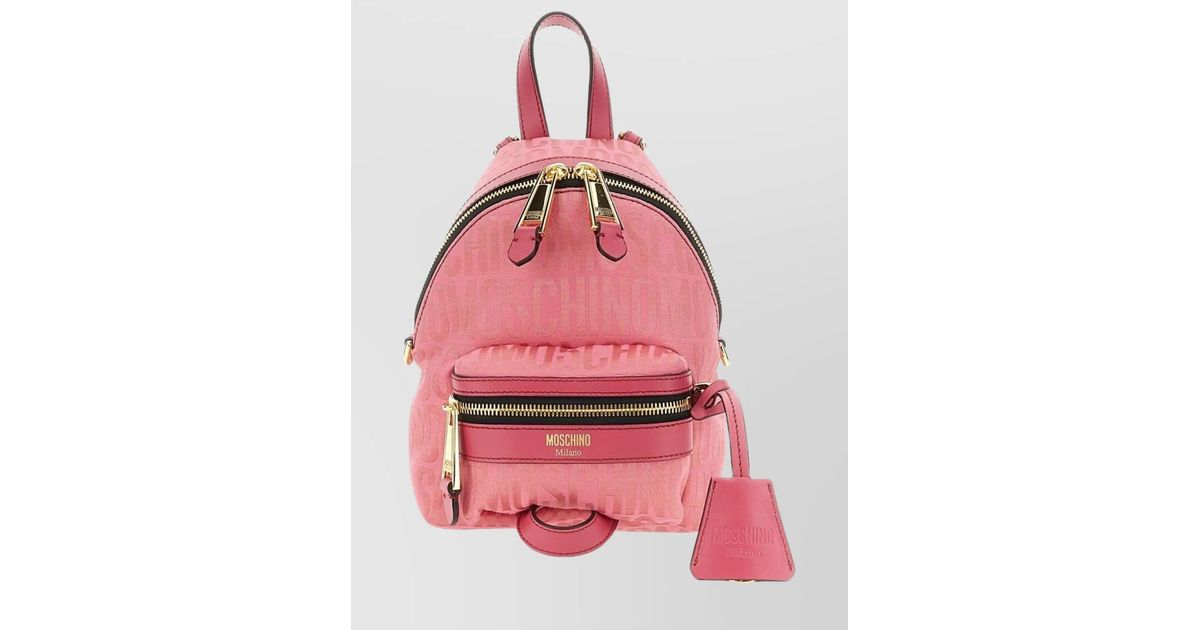 Moschino Compact Backpack Featuring Monogram Design in Pink for Men | Lyst