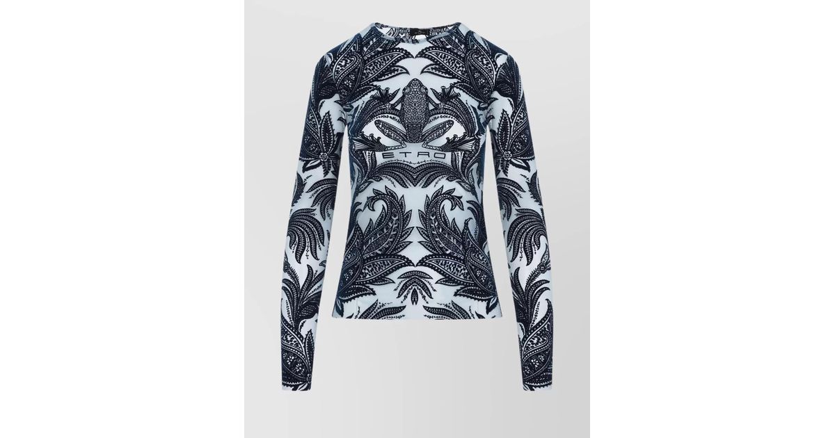 Etro Top Tattoo Paisley Pattern in Blue | Lyst UK