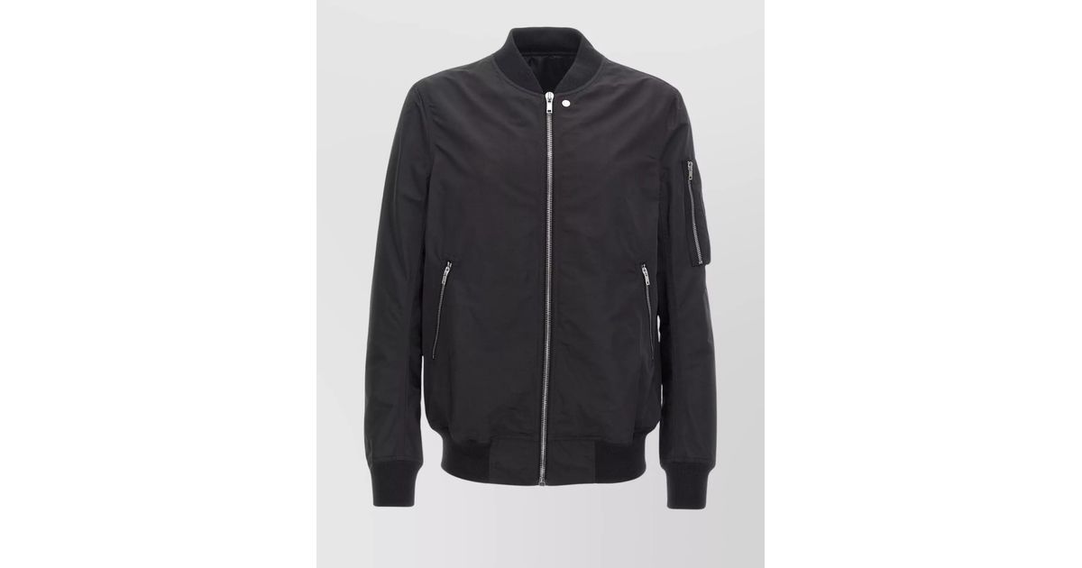 Rick Owens Flight Bomber With Ribbed Cuffs And Pockets in Blue for Men ...