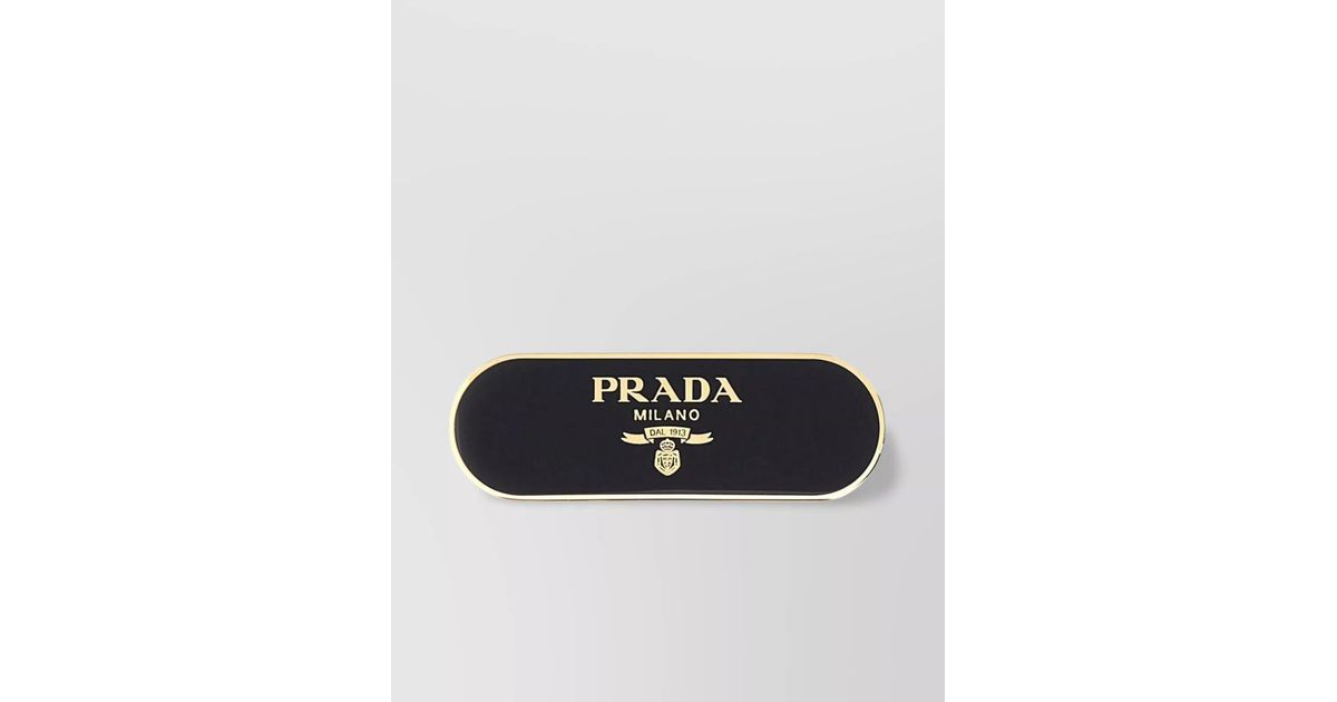 Prada Hair Clip Metal Rectangular Shape | Lyst UK