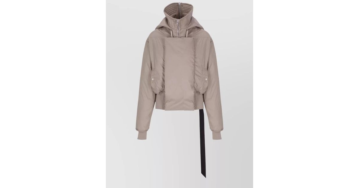 Rick Owens Cropped Bomber Jacket Quilted High Neck in Natural | Lyst UK