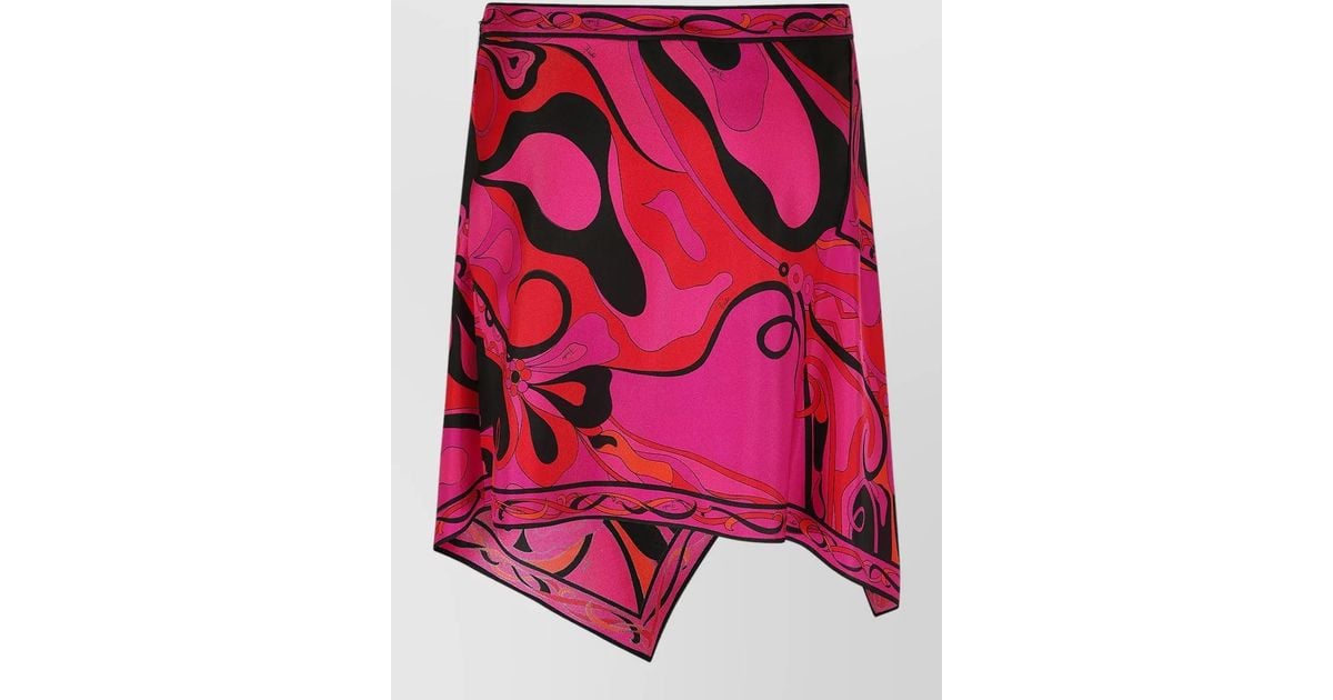 PUCCI Asymmetric Hem Skirt Bold Print Design in Pink | Lyst UK