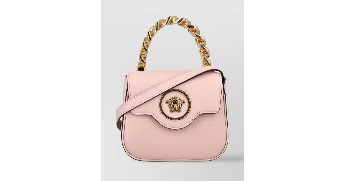 Versace Top Handle With Adjustable Chain Strap in Pink | Lyst