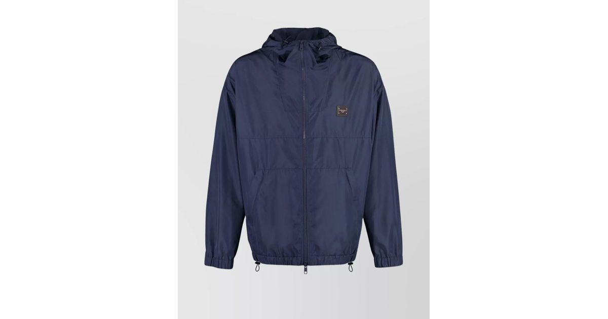 Dolce & Gabbana Windbreaker Jacket With Adjustable Drawstring And Hood ...
