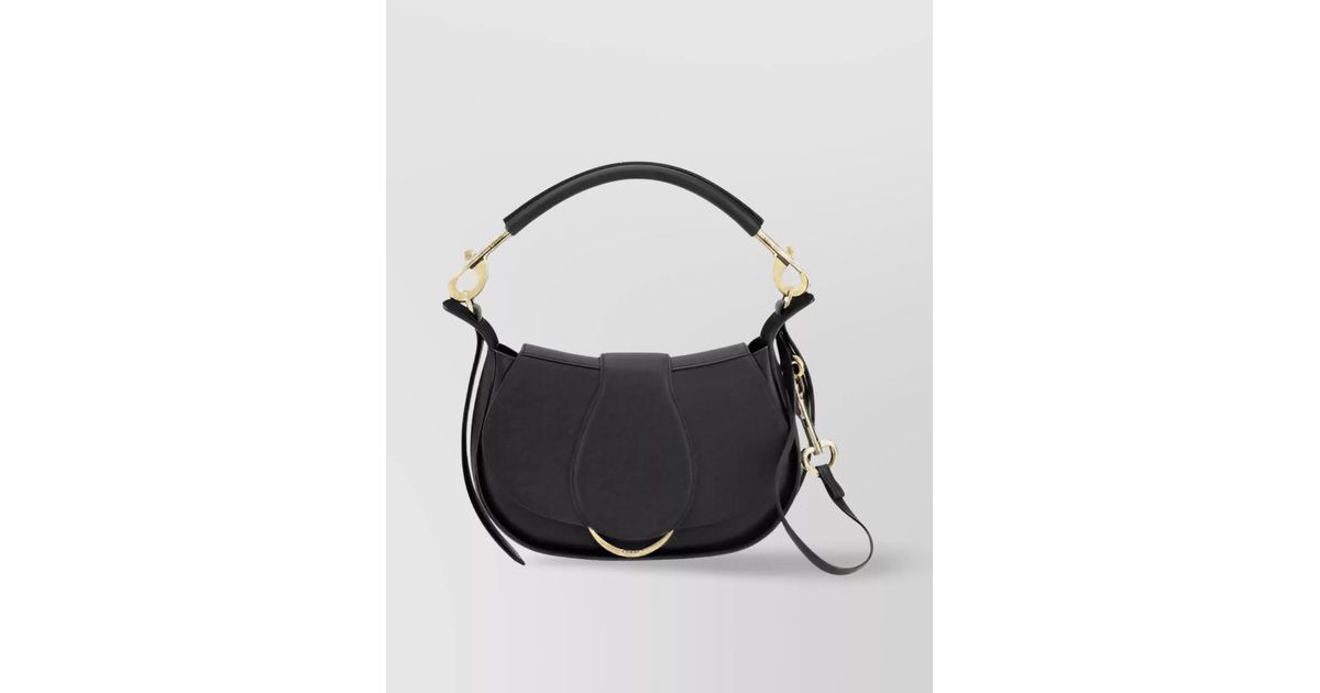 Chloé Ride Curved Strap Top Handle Bag in Black | Lyst