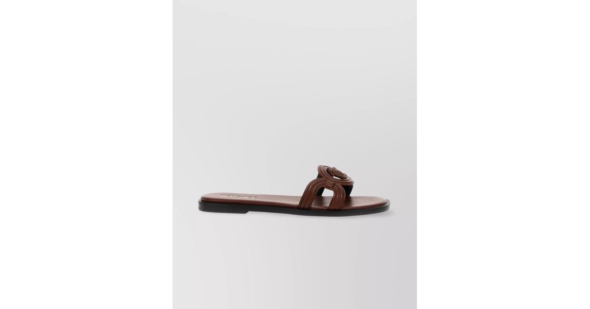 Versace Medusa '95 Leather Open Toe Sandals in White | Lyst UK