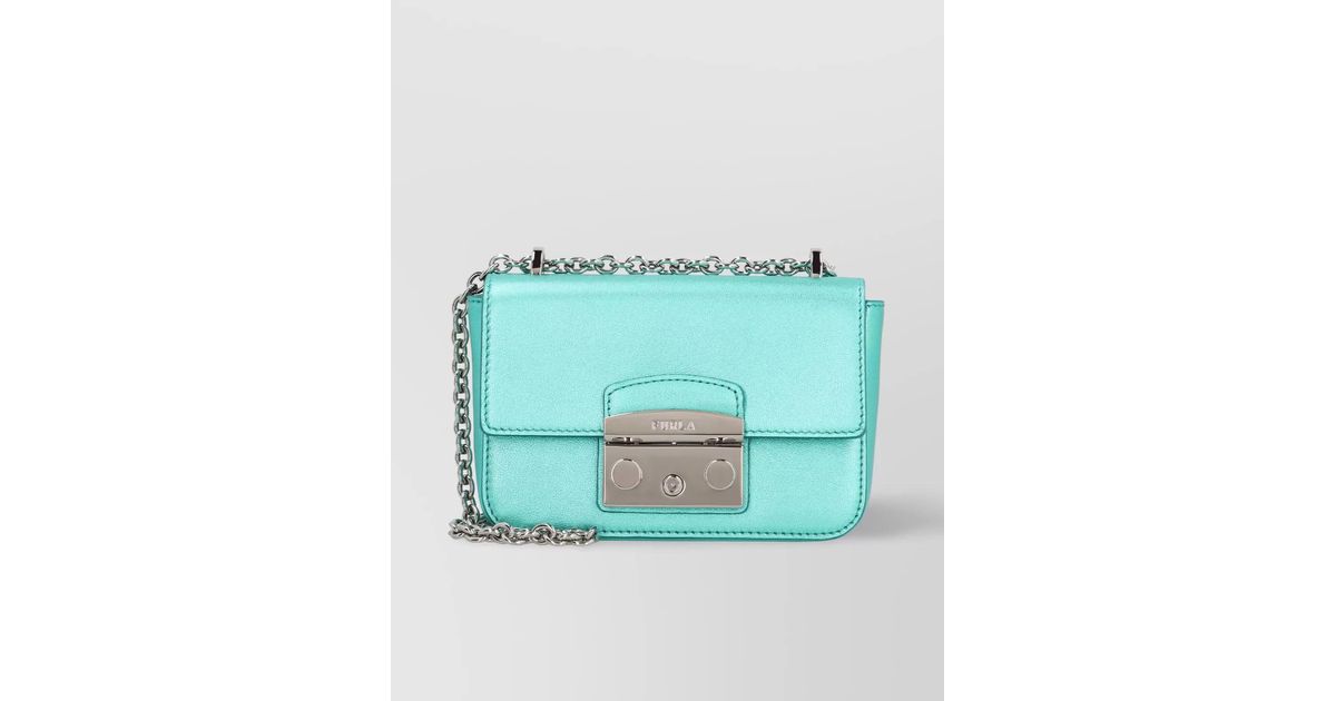Furla Mini Crossbody Bag Smooth Calfskin Material in Blue | Lyst