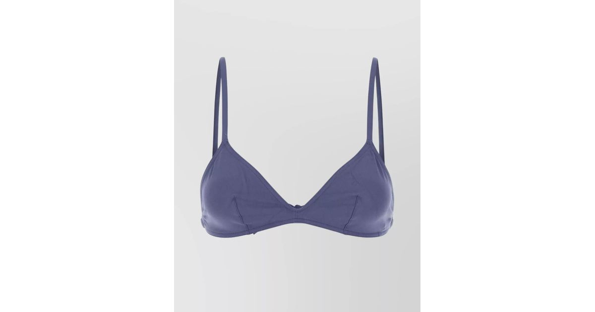 Eres Triangle Bikini Top Bow Detail in Blue | Lyst