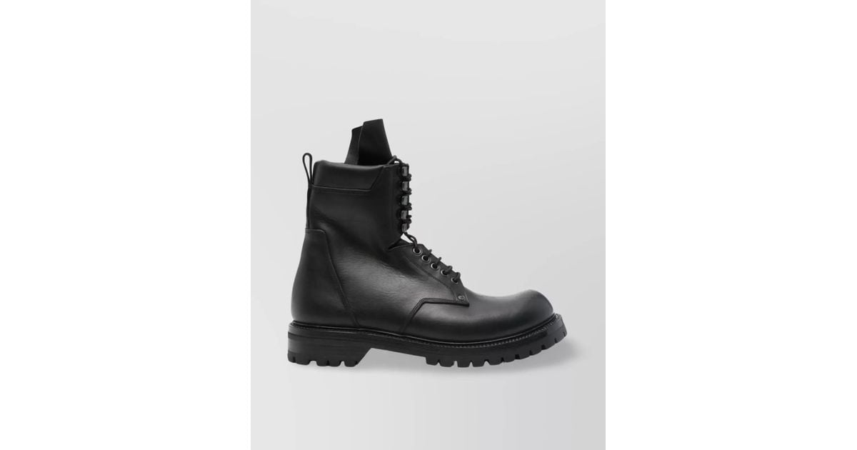 Rick Owens Army Leather Chunky Sole Low Boot in Black for Men | Lyst UK