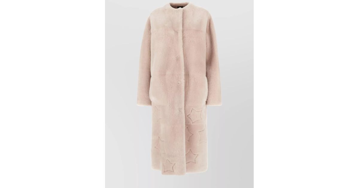 Blancha Long Length Star Pattern Coat in Natural | Lyst