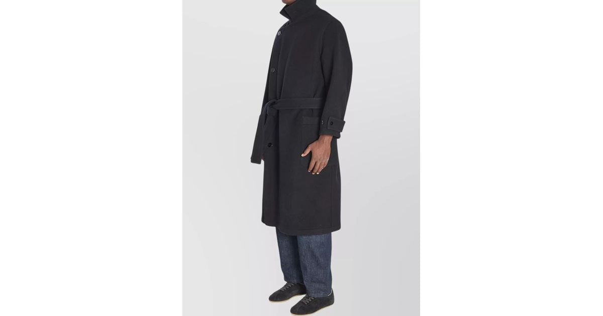 Lemaire Long Oversized Wrap Coat Pockets in Blue for Men | Lyst