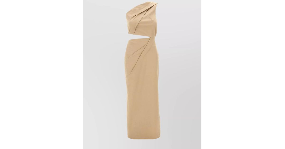 Max Mara 'Innovative' Dress Featuring Cut-Out Detail in Natural | Lyst