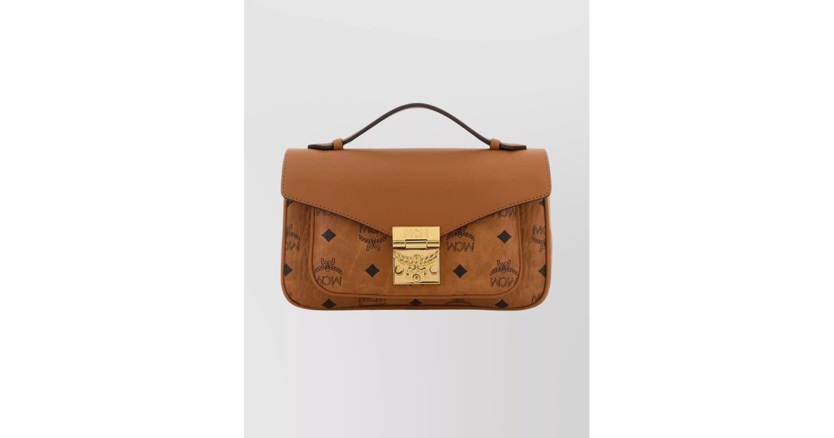 MCM Canvas Tracy Shoulder Bag With Hardware in Brown | Lyst UK
