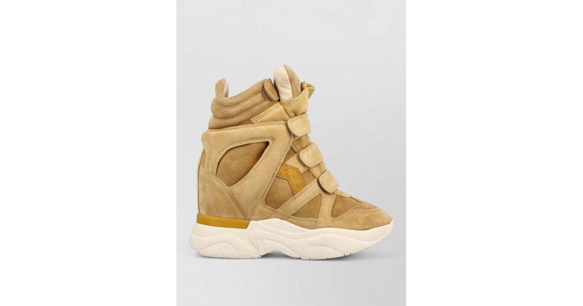 Isabel Marant Balskee Suede Leather Sneakers High Top in Natural | Lyst
