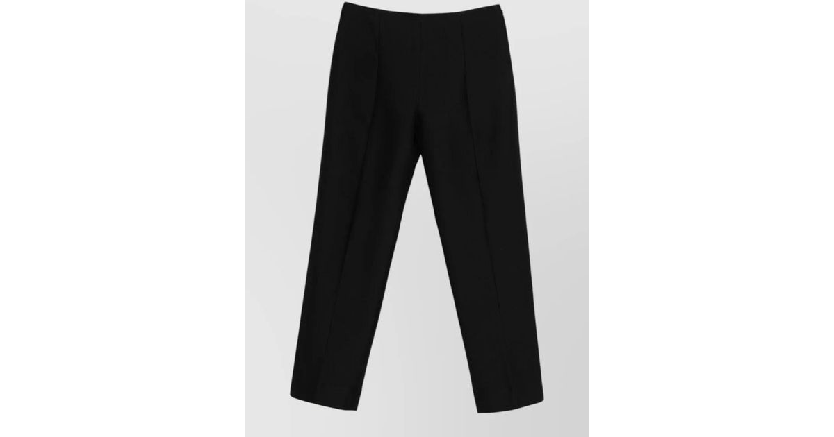 TOTEME Wool Tailored Trousers Straight Leg Slim Fit in Black | Lyst UK