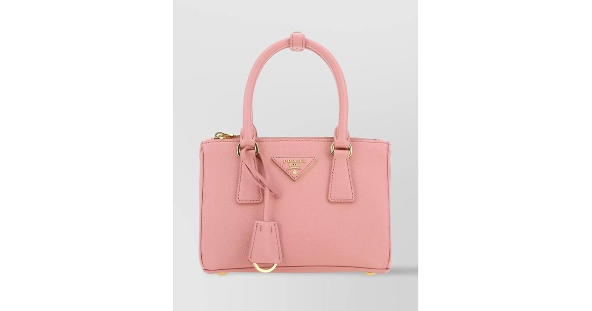 Prada Mini Galleria Saffiano Leather Handbag in Pink | Lyst UK