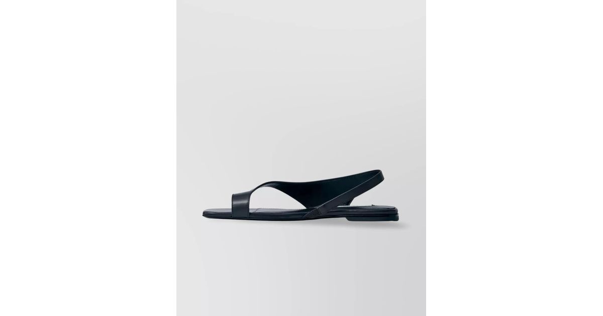 TOTEME Leather Square Toe Thong Sandals in Blue | Lyst