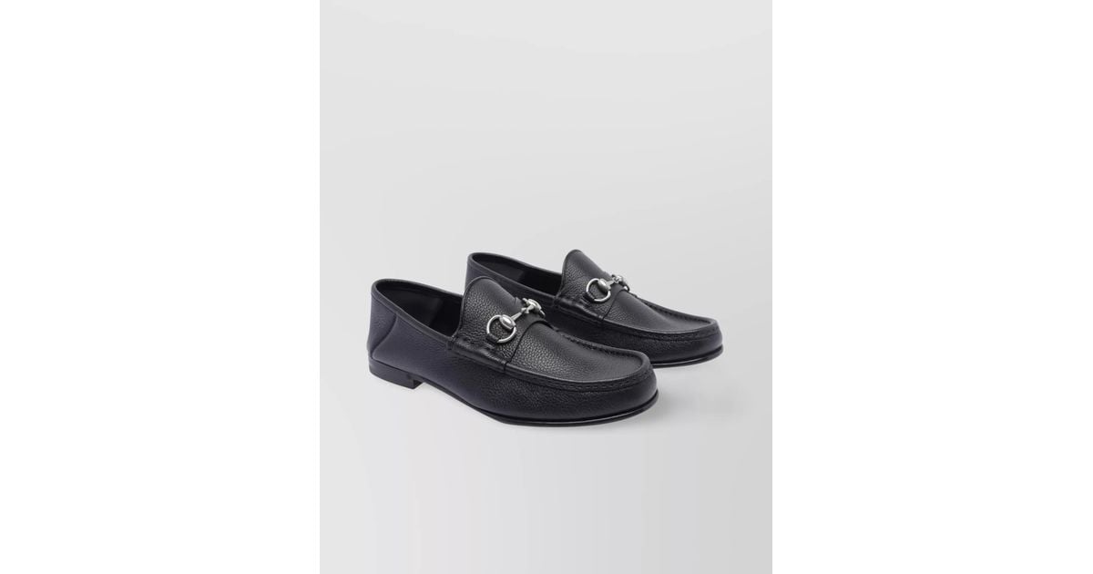 Gucci Horsebit Pebbled Leather Loafers for Men | Lyst