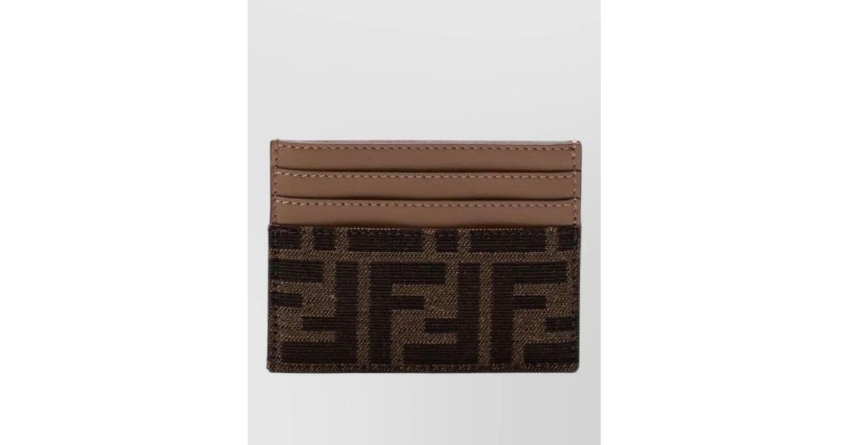 Fendi Baguette Ff Card Holder Compact Design in Brown | Lyst UK