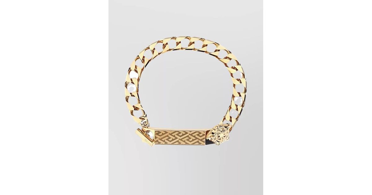 Versace Medusa Chain-Link Print Bracelet in Metallic for Men | Lyst